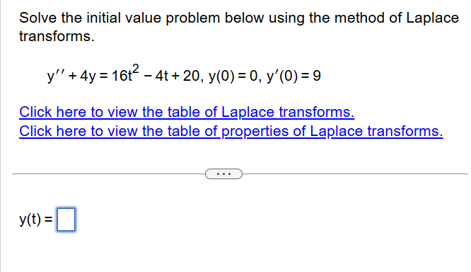 Solved Solve the initial value problem below using the | Chegg.com