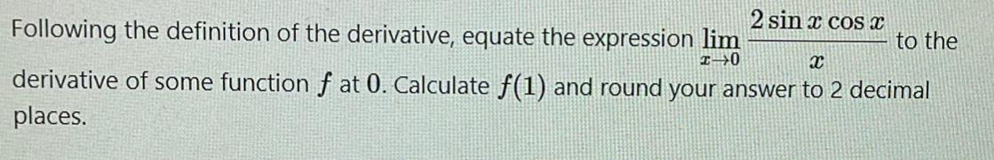 Solved Following the definition of the derivative, equate | Chegg.com
