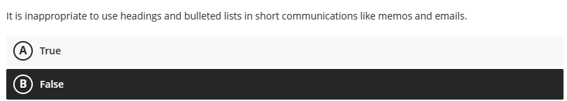 Solved It is inappropriate to use headings and bulleted | Chegg.com