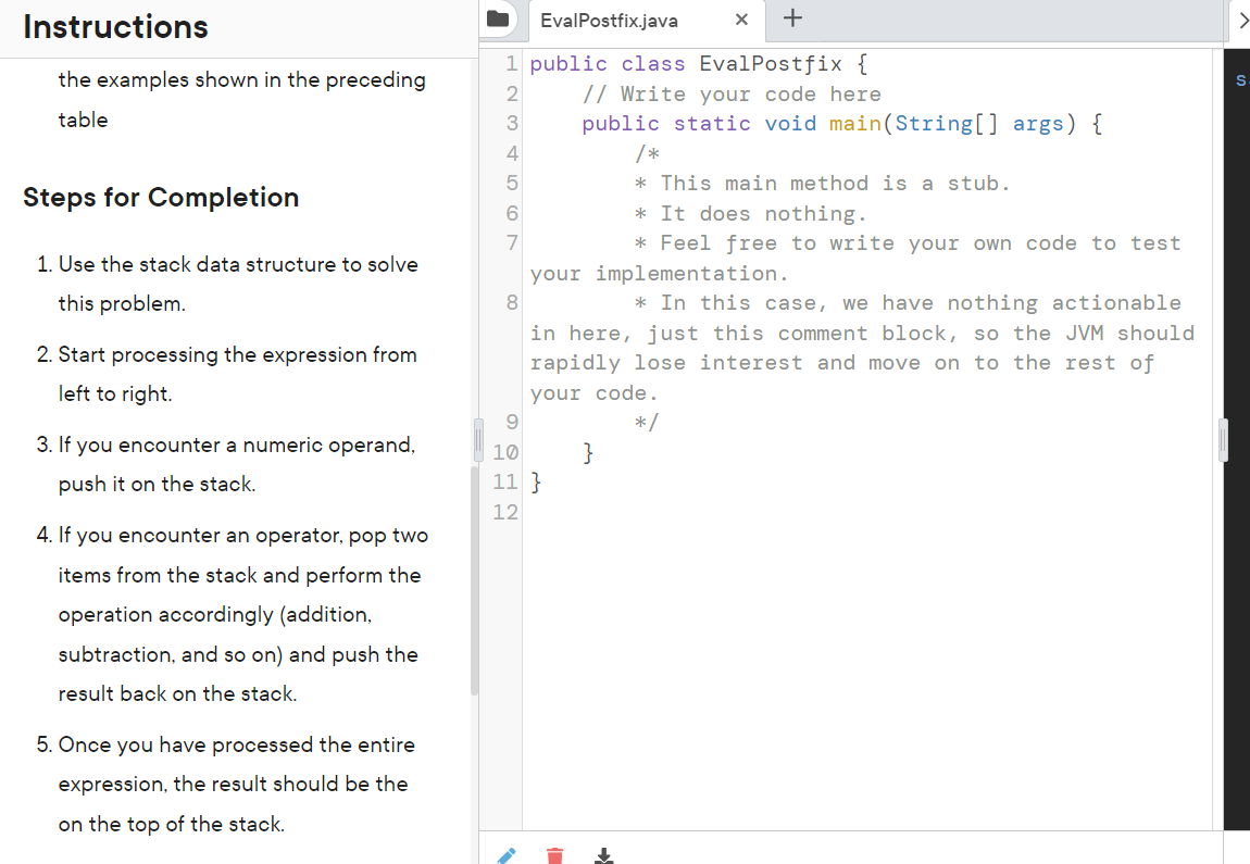 Solved Aim Implement an algorithm that accepts a postfix | Chegg.com