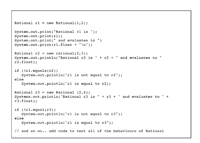 Solved Below is some UML for a Rational class like the one | Chegg.com