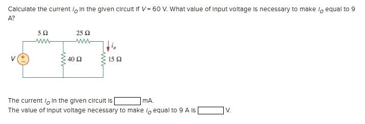 Solved Calculate the current IO ﻿In the given circuit if | Chegg.com