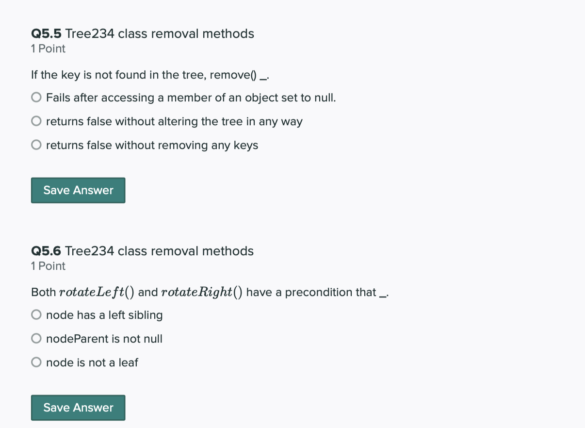 Solved JAVA 1. The remove() method removes the specified key | Chegg.com