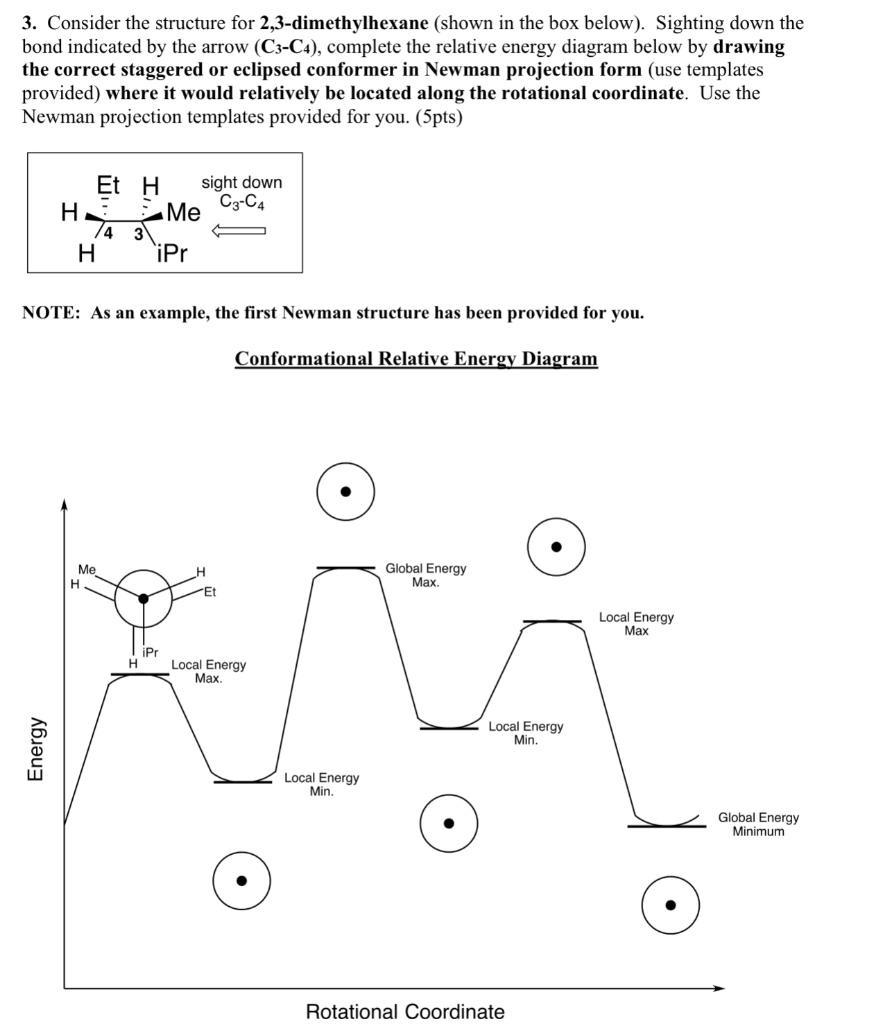 Solved 3. Consider the structure for 2,3-dimethylhexane | Chegg.com