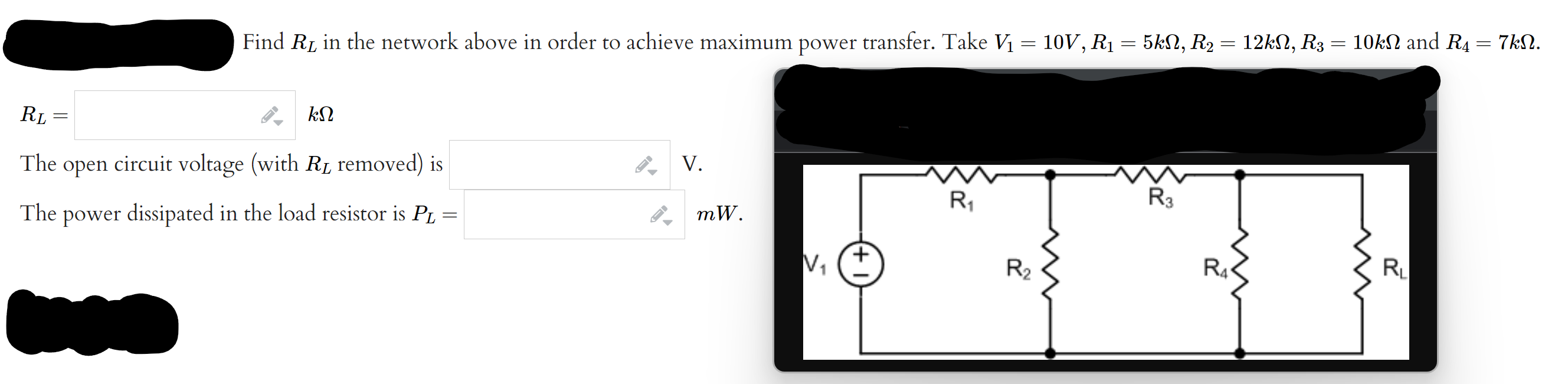 Solved Find RL in the network above in order to achieve | Chegg.com