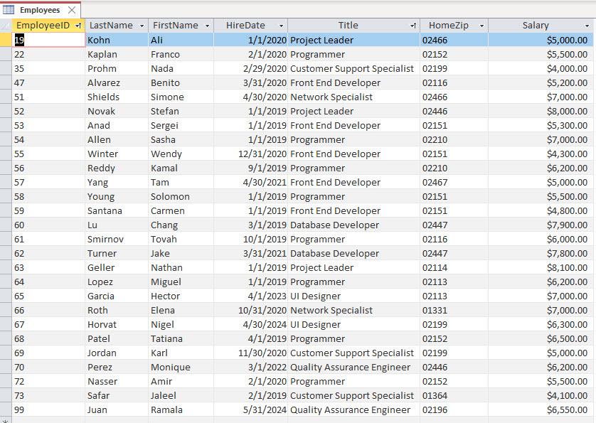 Solved Seven current tables in the JC Consulting database | Chegg.com