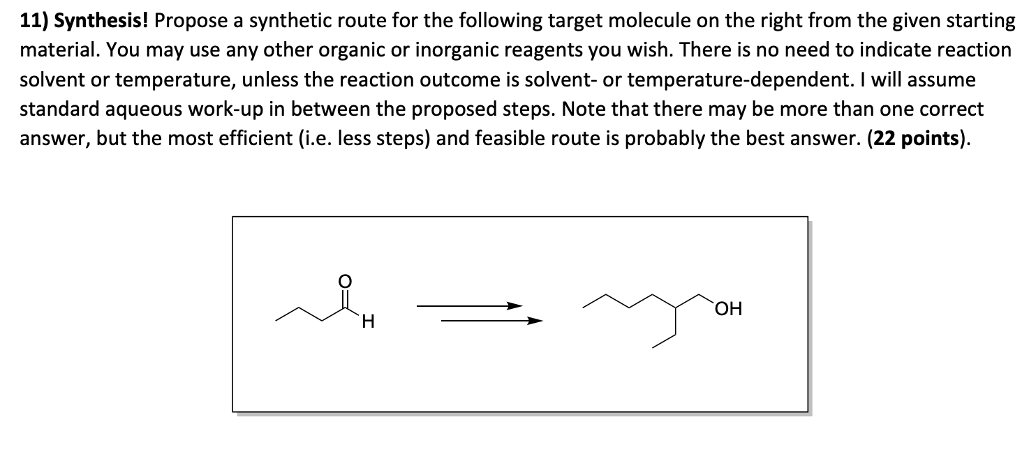 Solved 11) Synthesis! Propose a synthetic route for the | Chegg.com