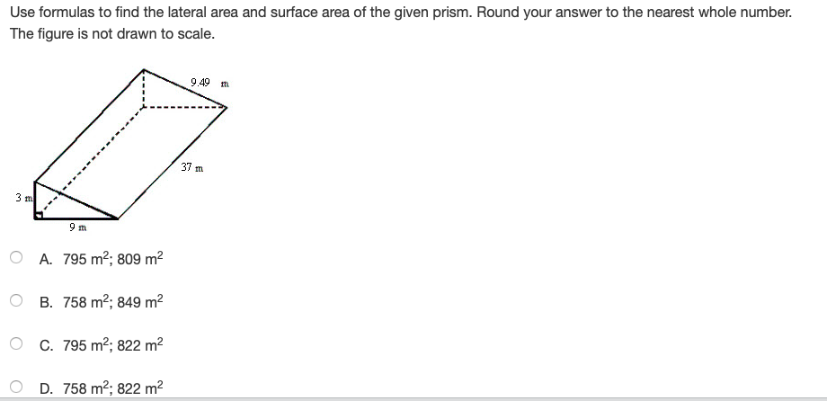 Solved Use formulas to find the lateral area and surface | Chegg.com