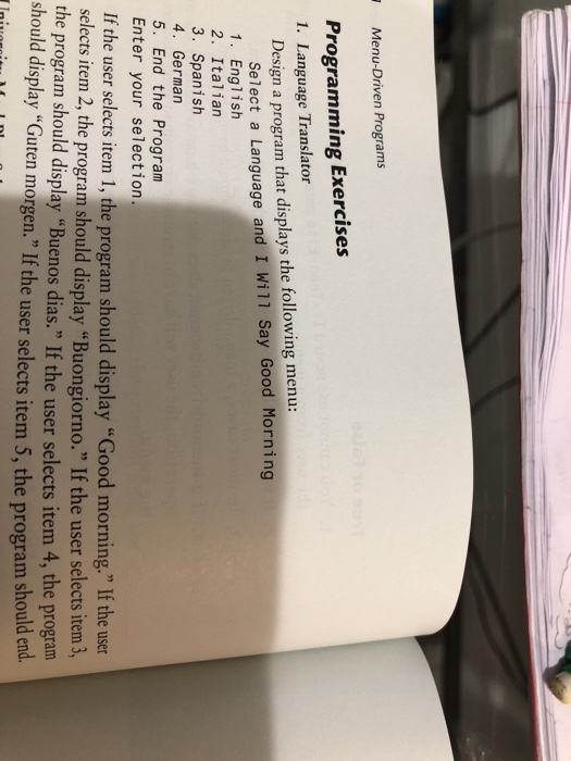 Solved Menu-Driven Programs Programming Exercises 1. | Chegg.com