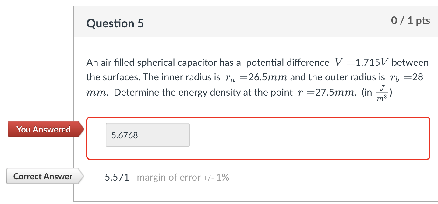 Solved Question 5An ﻿air filled spherical capacitor has a | Chegg.com