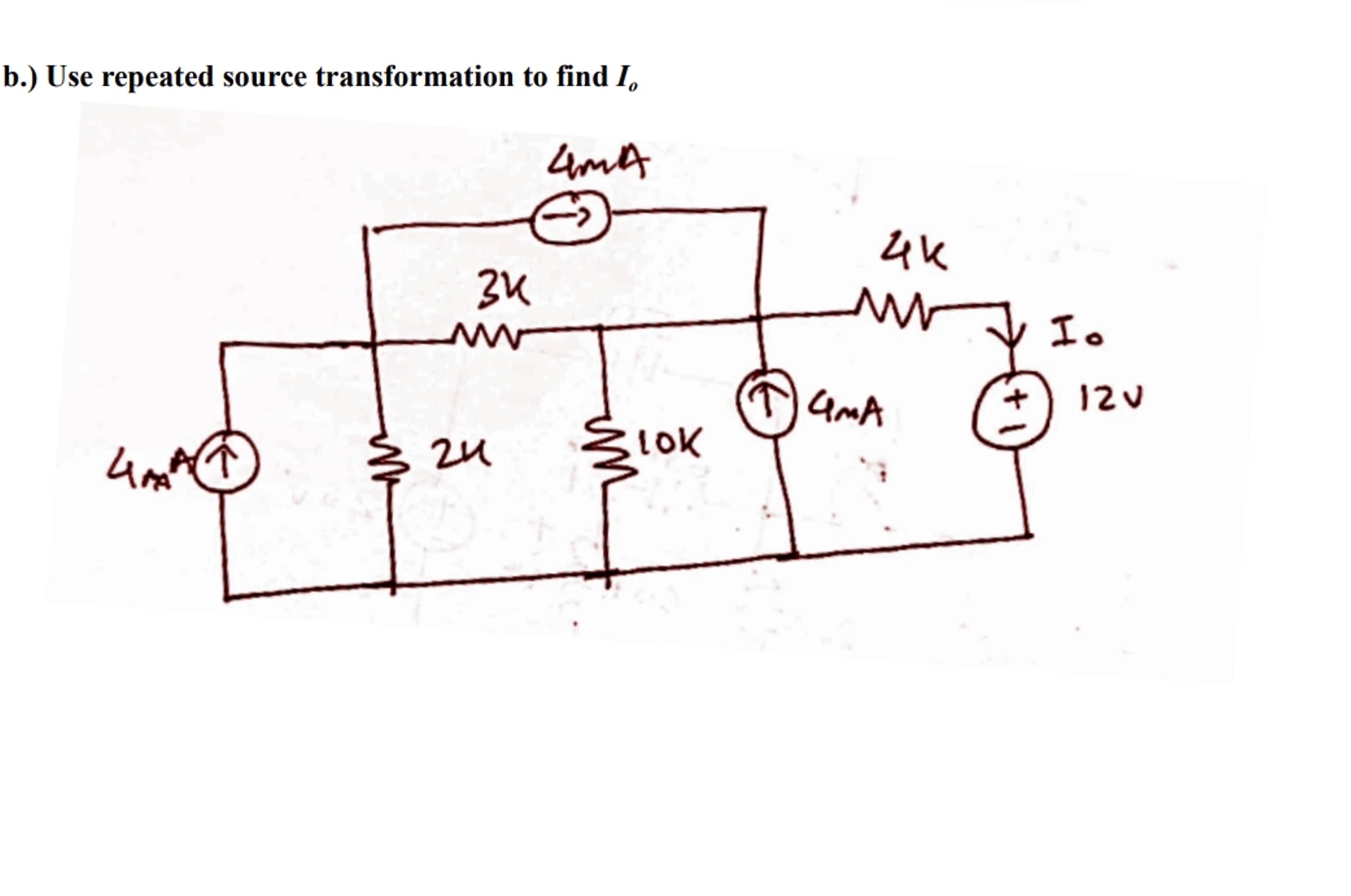 Solved b.) ﻿Use repeated source transformation to find Io | Chegg.com