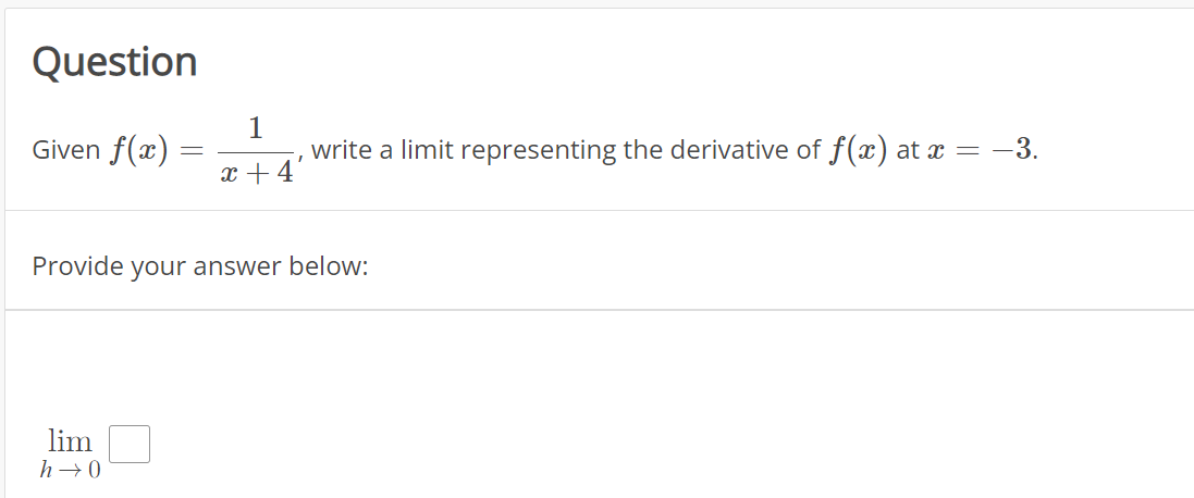 Solved Given f(x)=x+41, write a limit representing the | Chegg.com
