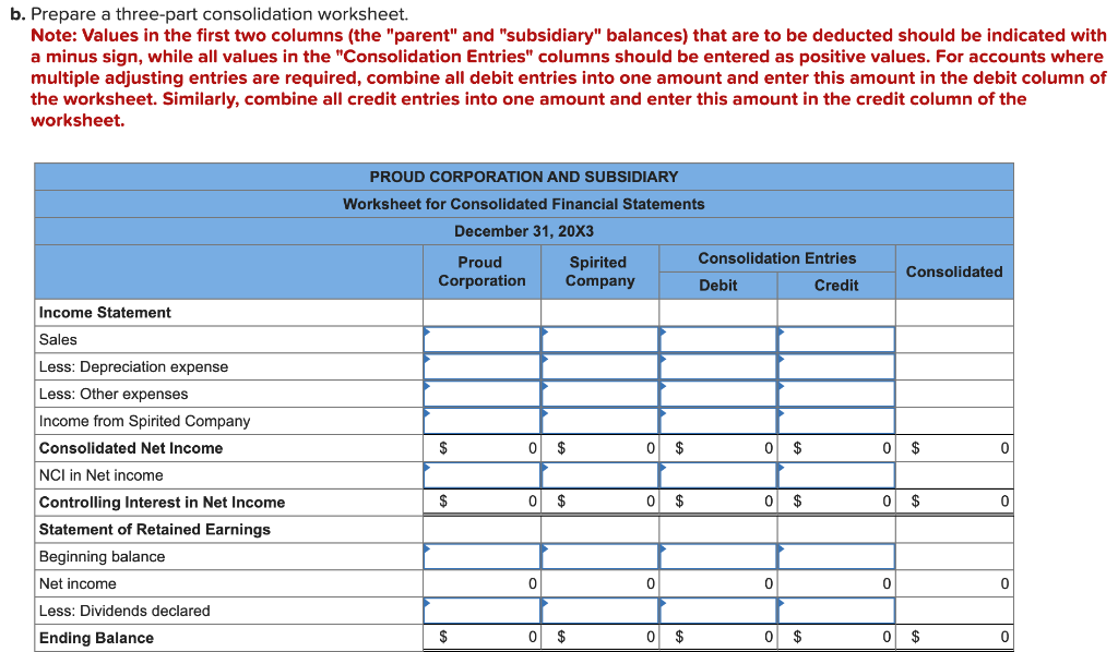 Solved Proud Corporation acquired 80 percent of Spirited | Chegg.com