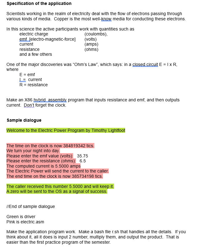 use x86 assembly Get the number of tics when the | Chegg.com