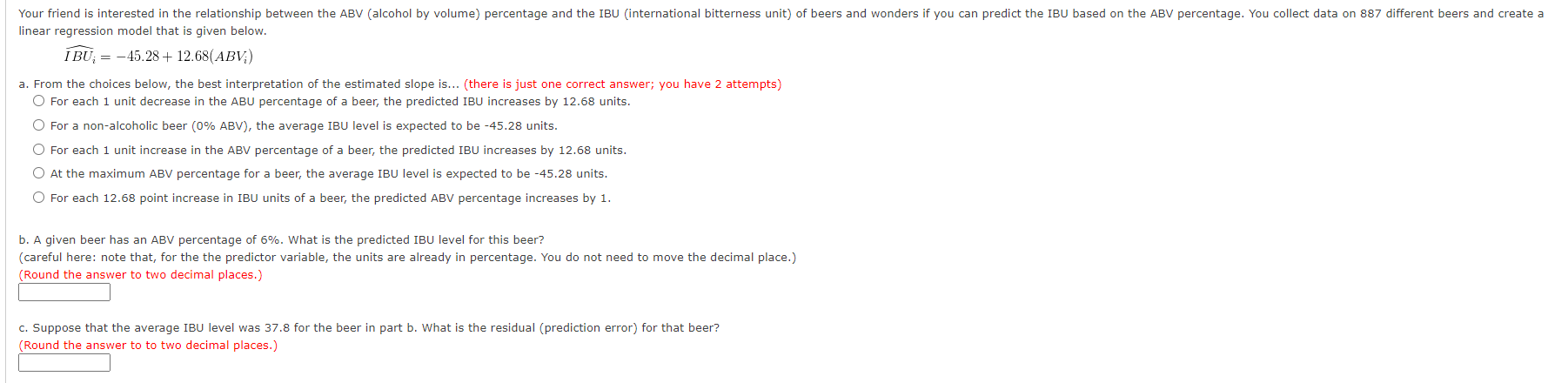 Solved linear regression model that is given below. | Chegg.com