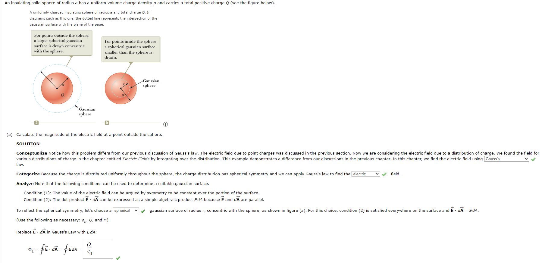 Solved An insulating solid sphere of radius a has a uniform | Chegg.com