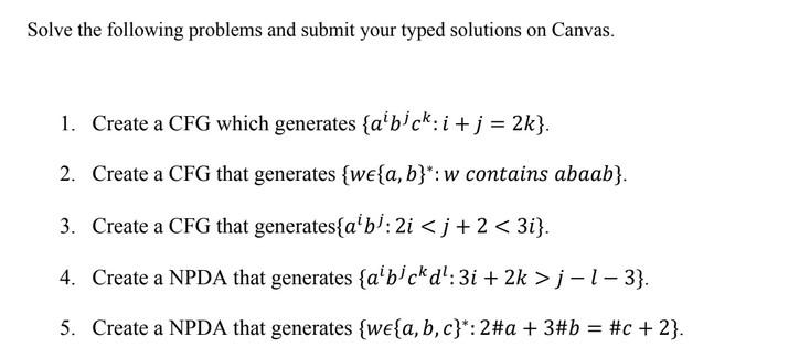 Solved Solve the following problems and submit your typed | Chegg.com