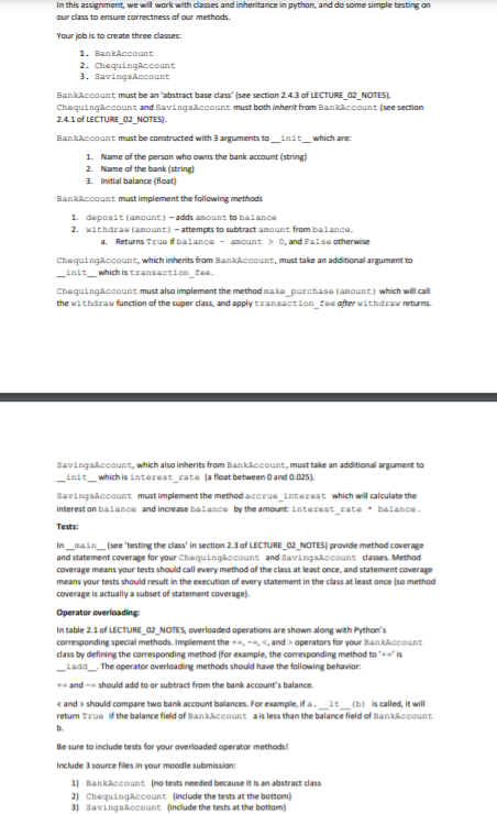 Solved In this assignment, we will work with classes and | Chegg.com