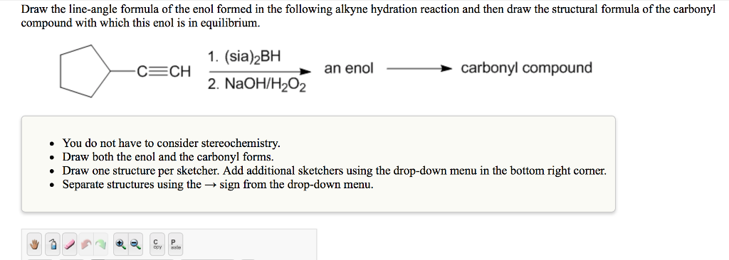 Solved Draw the line-angle formula of the enol formed in the | Chegg.com