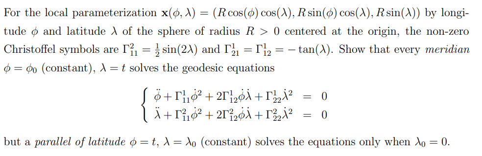 Solved For the local parameterization | Chegg.com