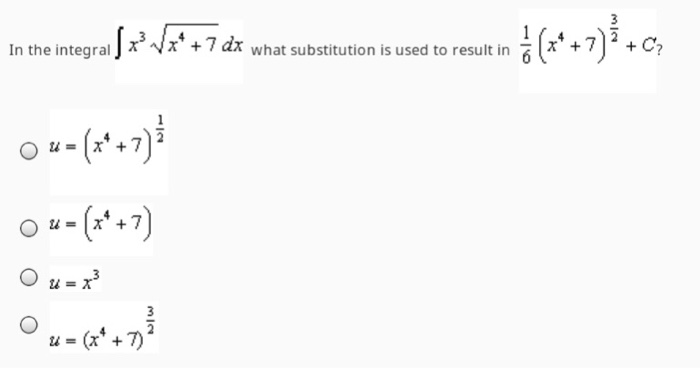 Solved 3f 7ax What Substitutio N Is Used To Result In 1[h