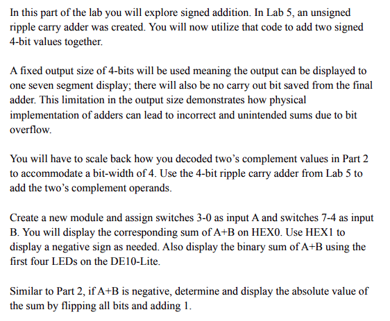 Solved In this part of the lab you will explore signed | Chegg.com