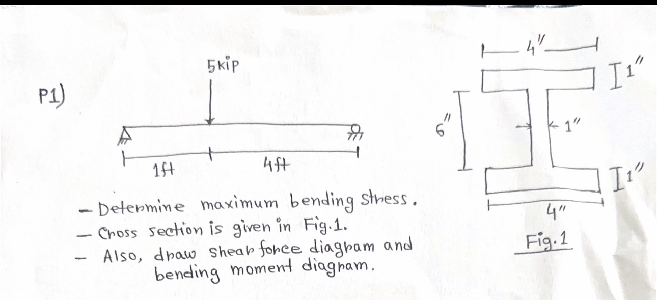 Solved P1) - Determine maximum bending stress. - Cross | Chegg.com Solved P1) - Determine maximum bending stress. - Cross | Chegg.com