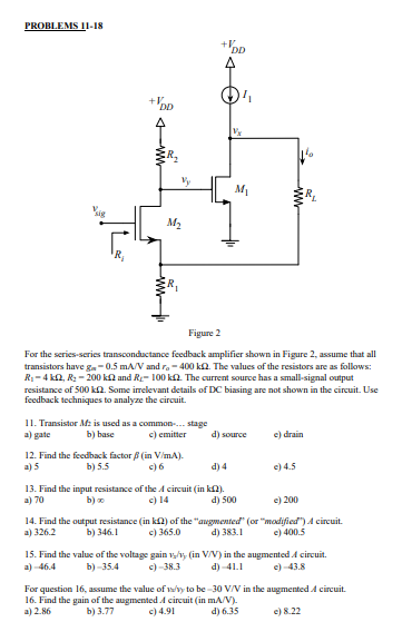 Solved For the series-series transconductance feedback | Chegg.com