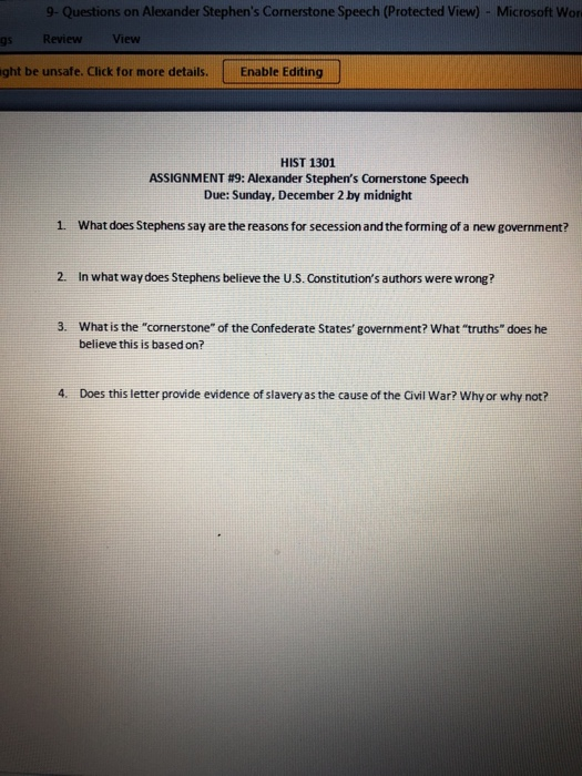 9- Questions on Alexander Stephen's Cornerstone | Chegg.com