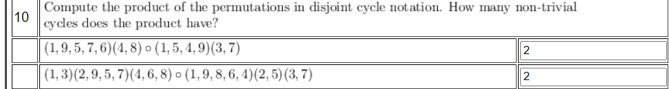 Solved 10 Compute the product of the permutations in | Chegg.com