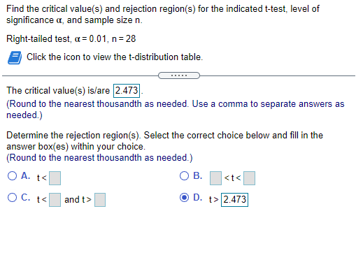 Solved Find the critical value(s) and rejection region(s) | Chegg.com