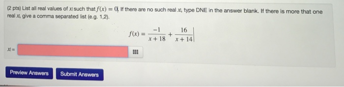 Solved List all real values of x such that f (x) = 0. If | Chegg.com
