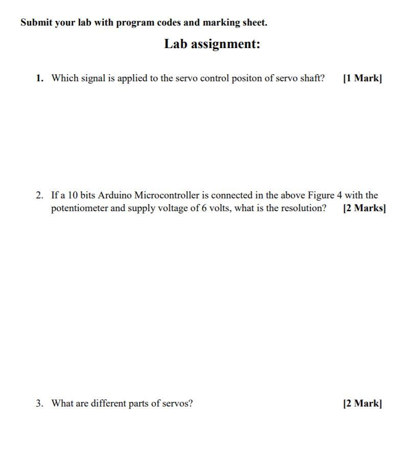 Solved Procedure: Exercise 1: Control servo using Arduino | Chegg.com