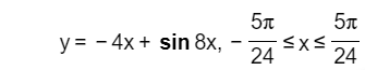 Solved Inflection Points y=-4x+sin8x,-5π24≤x≤5π24 | Chegg.com