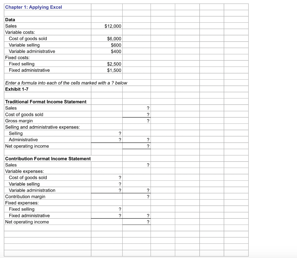 Solved Chapter 1: Applying Excel: Excel Worksheet (Algo) | Chegg.com