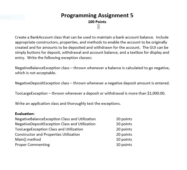 Solved Programming Assignment 5 100 Points Create a | Chegg.com