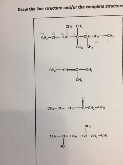 Solved Draw the line structure and/or the complete structure | Chegg.com