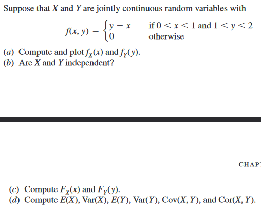 Solved Suppose That X And Y Are Jointly Continuous Random 7292