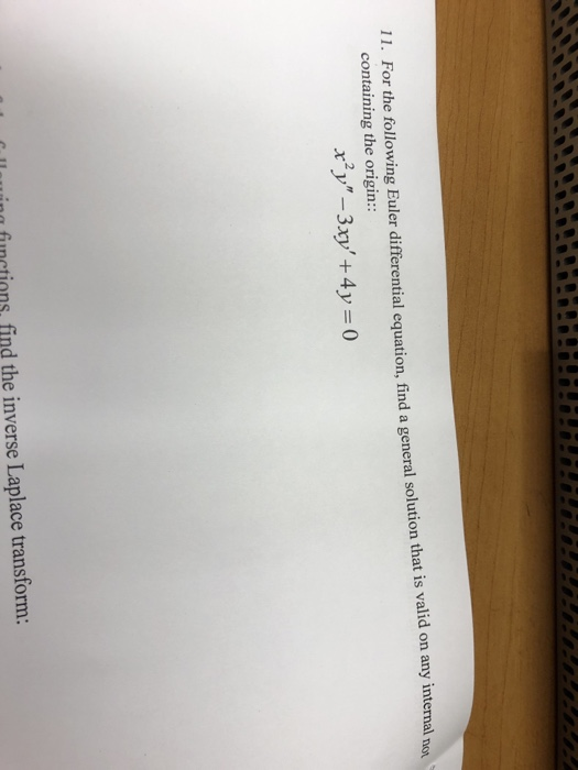 Solved e following Euler differential equation, find a | Chegg.com