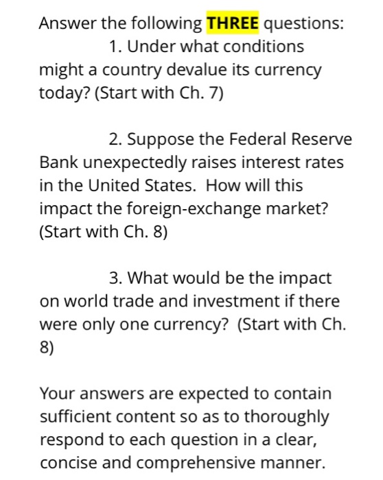 Solved Answer the following THREE questions: Under what | Chegg.com