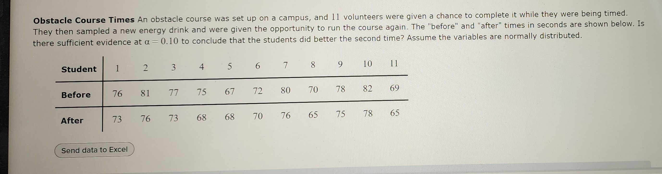 Solved Obstacle Course Times An obstacle course was set up | Chegg.com