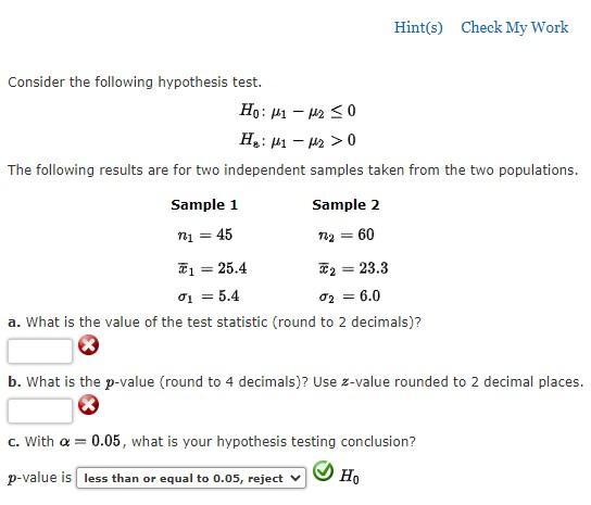 Solved Hint(s) Check My Work Consider the following | Chegg.com