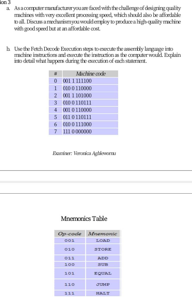Solved non 3 a. Asa computer manufacturer you are faced with | Chegg.com