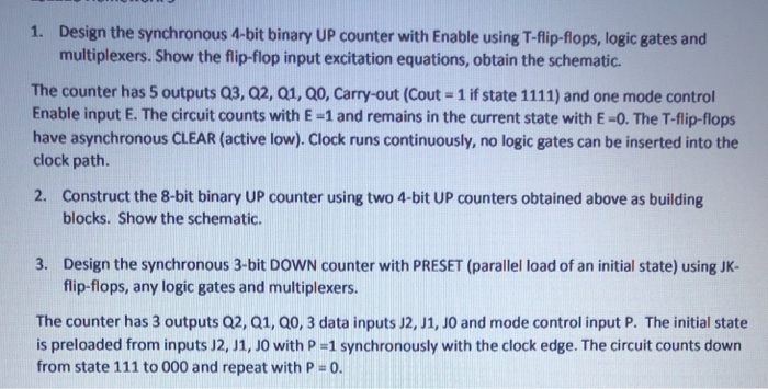 Solved 1 Design The Synchronous 4 Bit Binary Up Counter 5385