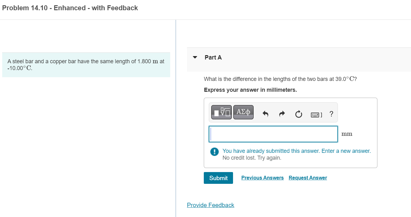 Solved A steel bar and a copper bar have the same length of | Chegg.com