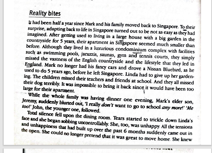 Solved Jaguar or bluebird? (B) Mark Chan returns home after | Chegg.com