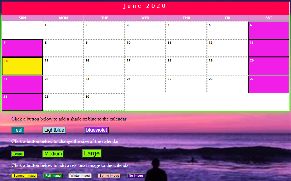 Solved I had my calendar displaying correctly, then I messed | Chegg.com