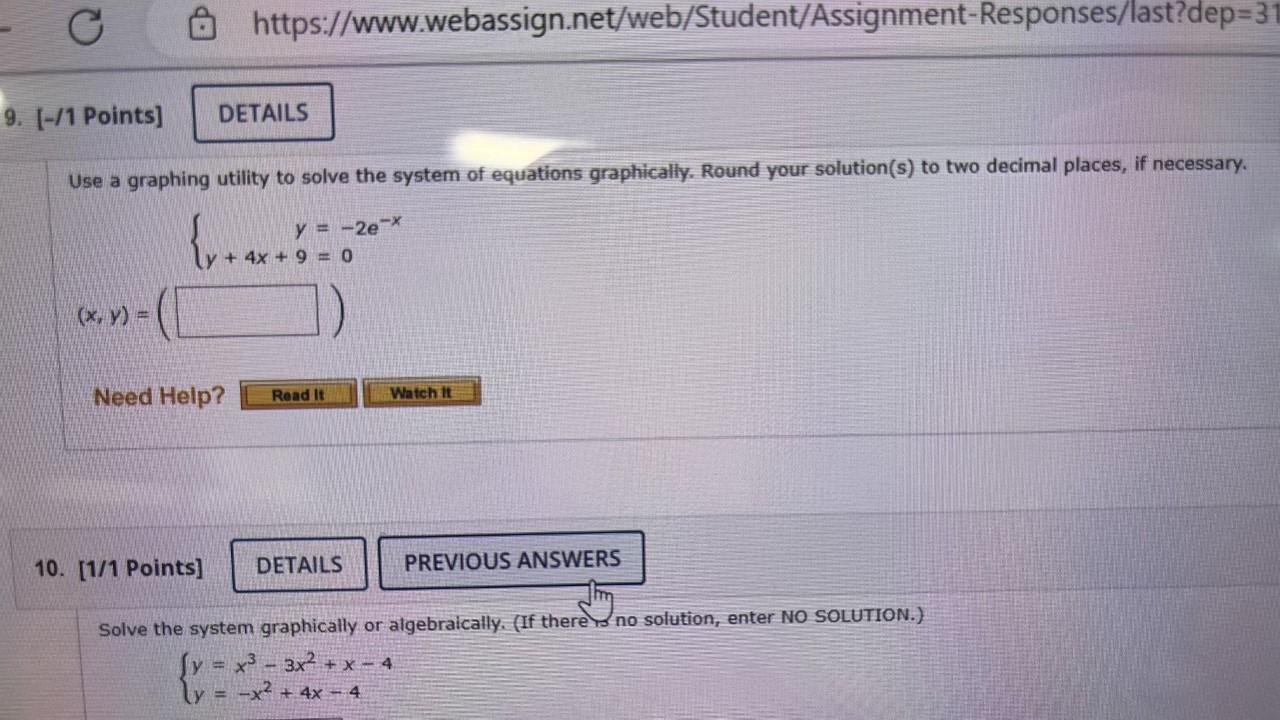 Solved Use a graphing utility to solve the system of | Chegg.com