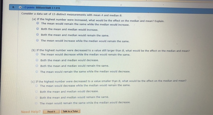 Solved 8, O,-/3 points 3.1.018. Consider a data set of 15 | Chegg.com