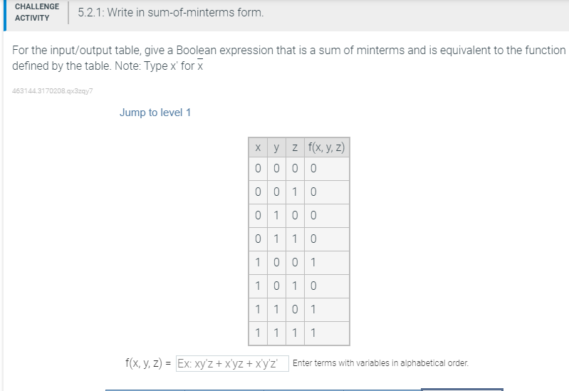 Solved For the input/output table, give a Boolean expression | Chegg.com